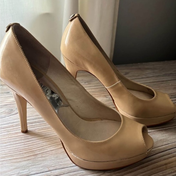 Michael Kors | Shoes | Elegant Beige Peeptoe Heels | Poshmark